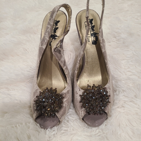 Coach and Four | Shoes | Coach And Four Heels Lace | Poshmark